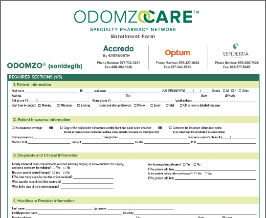 How to get ODOMZO® (sonidegib) | OdomzoCare Specialty Pharmacy Network